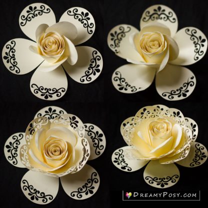 Lace rose flower- Yellow – DreamyPosy templates