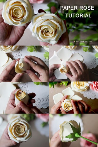 Cardstock rose tutorial – DreamyPosy templates