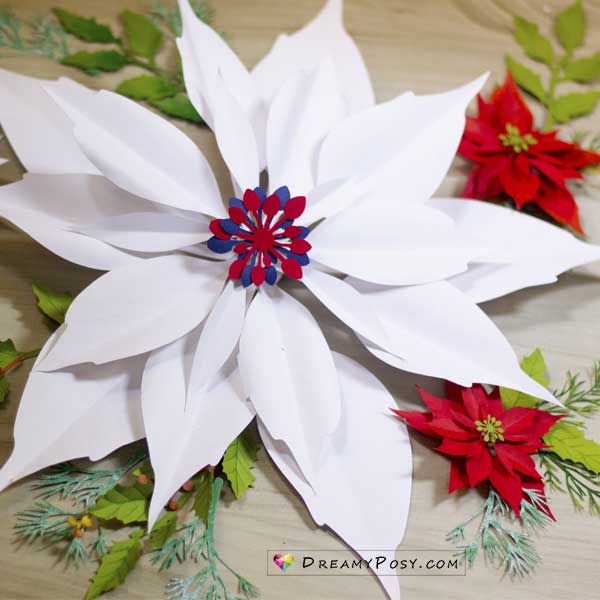 Paper Large Poinsettia Template DreamyPosy Templates