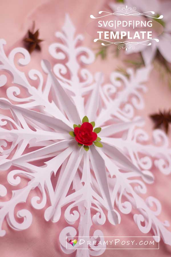 3D Snowflake Small And Giant Template DreamyPosy Templates