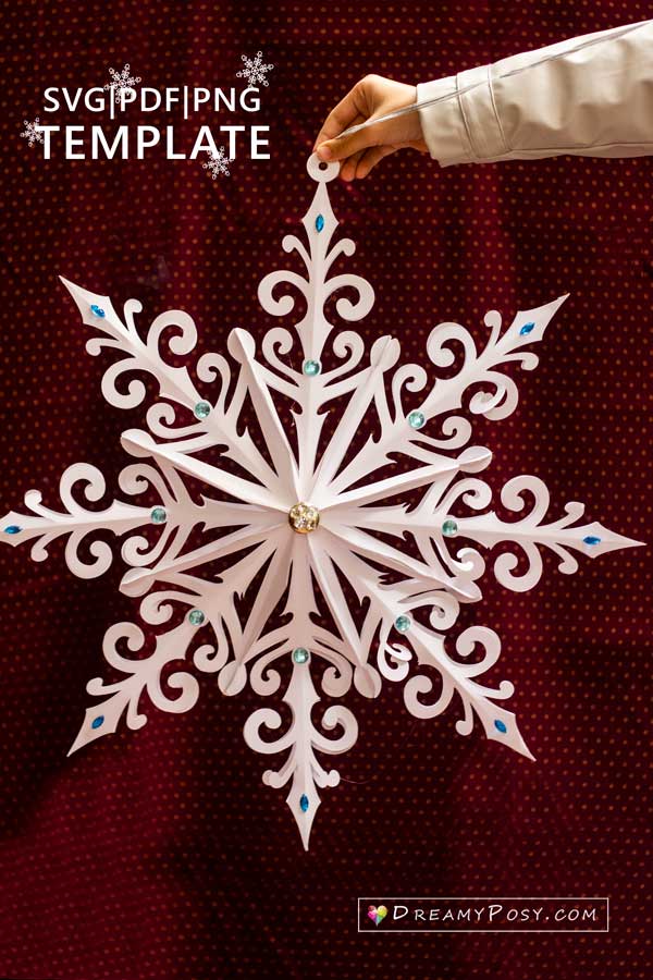 Printable 3D Snowflake Template