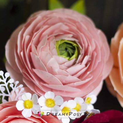 Paper Ranunculus tutorial and template – DreamyPosy templates